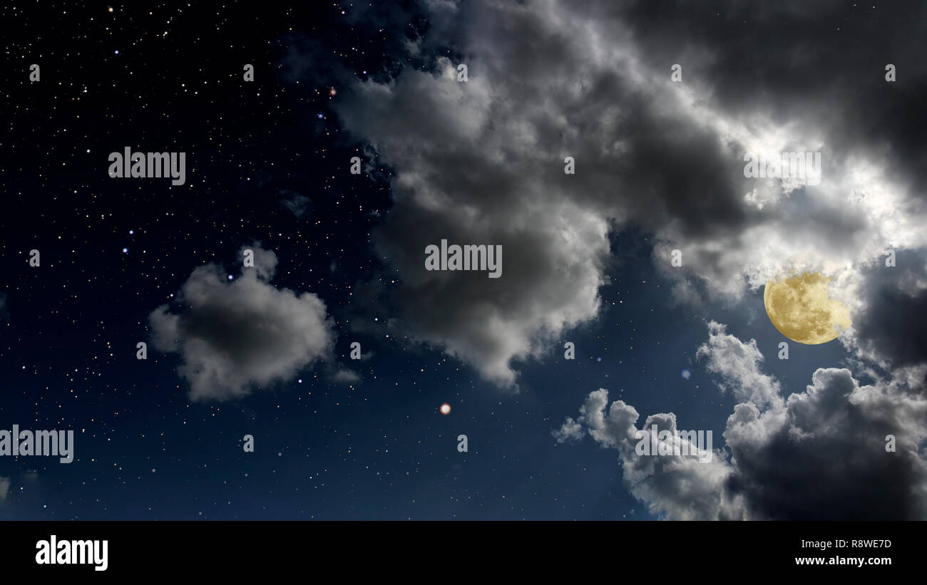 Starry full moon night hi-res stock photography and images - Alamy