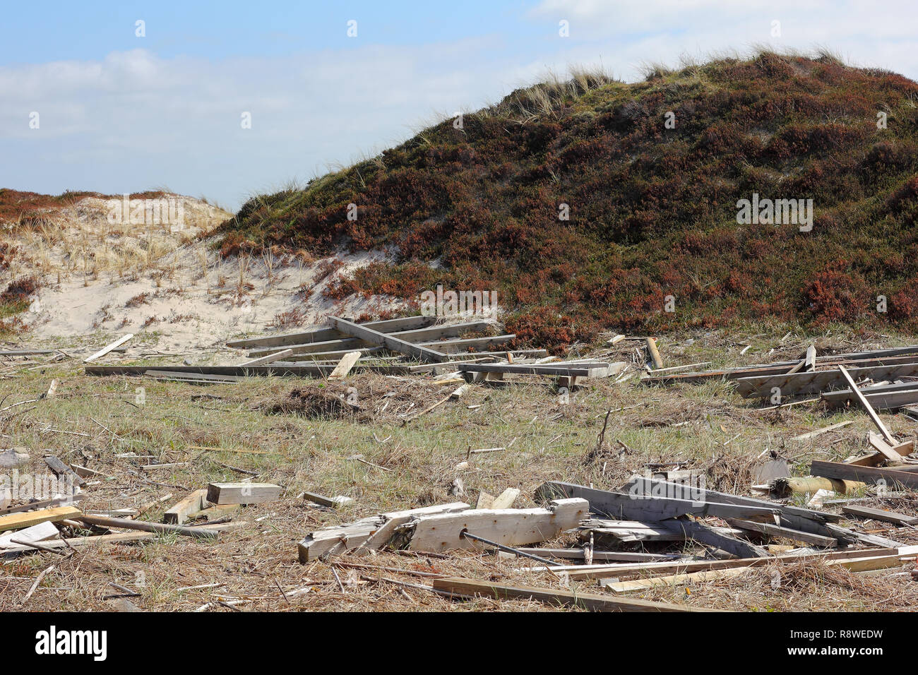 Storm damage at a dune on the North sea island of Sylt Stock Photo - Alamy