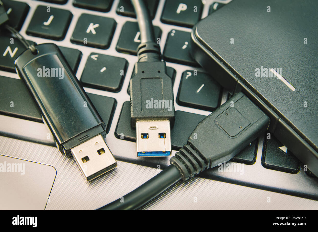 a part of laptop and usb closeup Stock Photo - Alamy