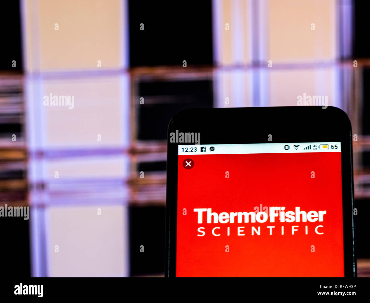 Thermo Fisher Scientific Company logo seen displayed on smart phone ...