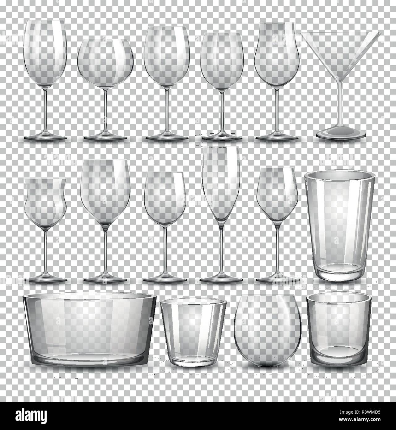 A set of transparent glass illustration Stock Vector Image & Art - Alamy