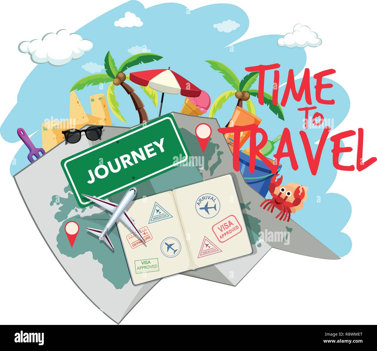 Set of travel element illustration Stock Vector Image & Art - Alamy