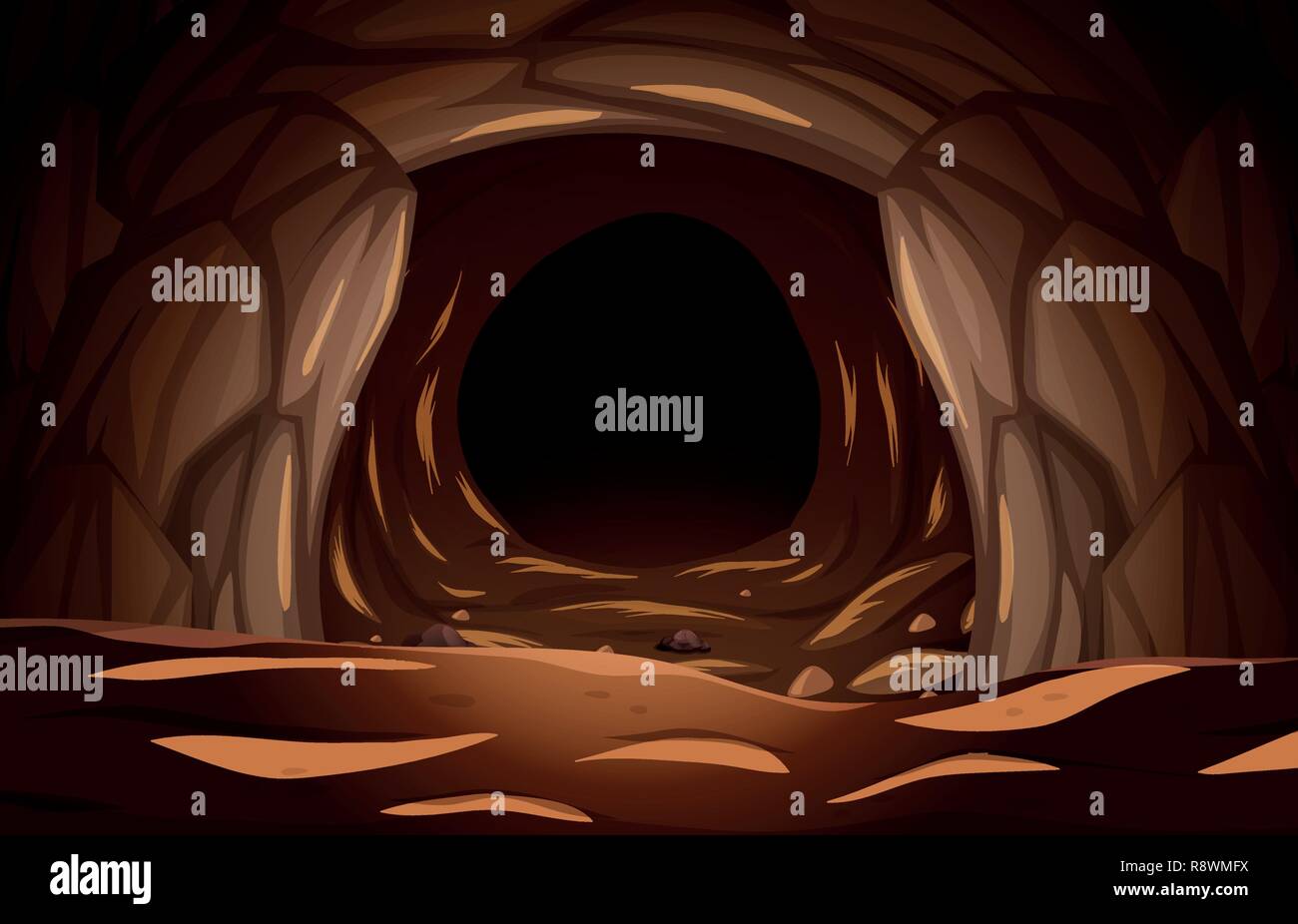 A dark stone cave illustration Stock Vector Image & Art - Alamy