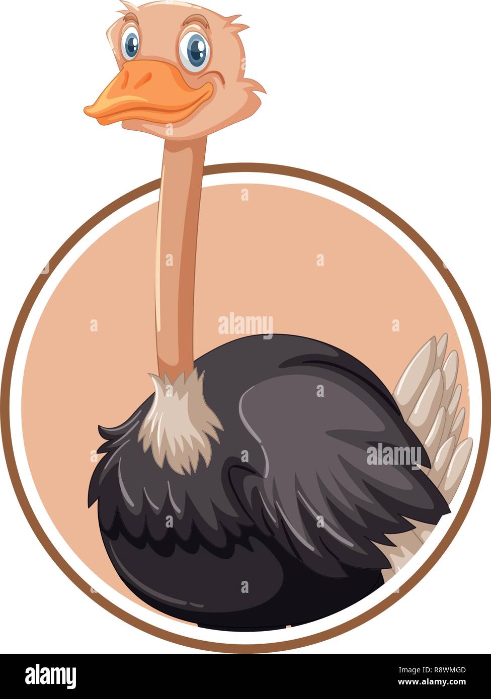 A ostrich sticker template illustration Stock Vector Image & Art - Alamy