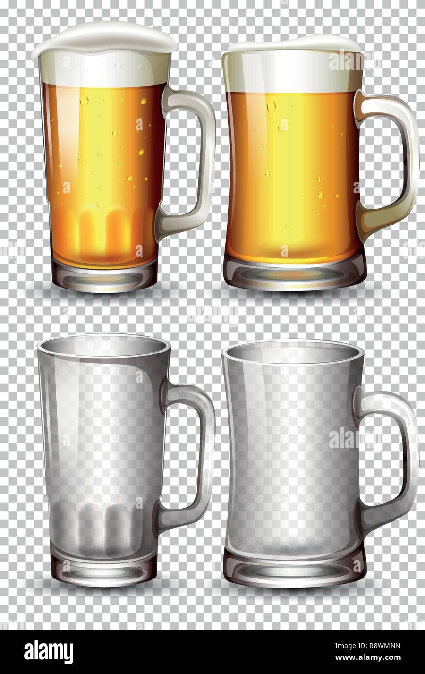 Set of beer glass illustration Stock Vector Image & Art - Alamy