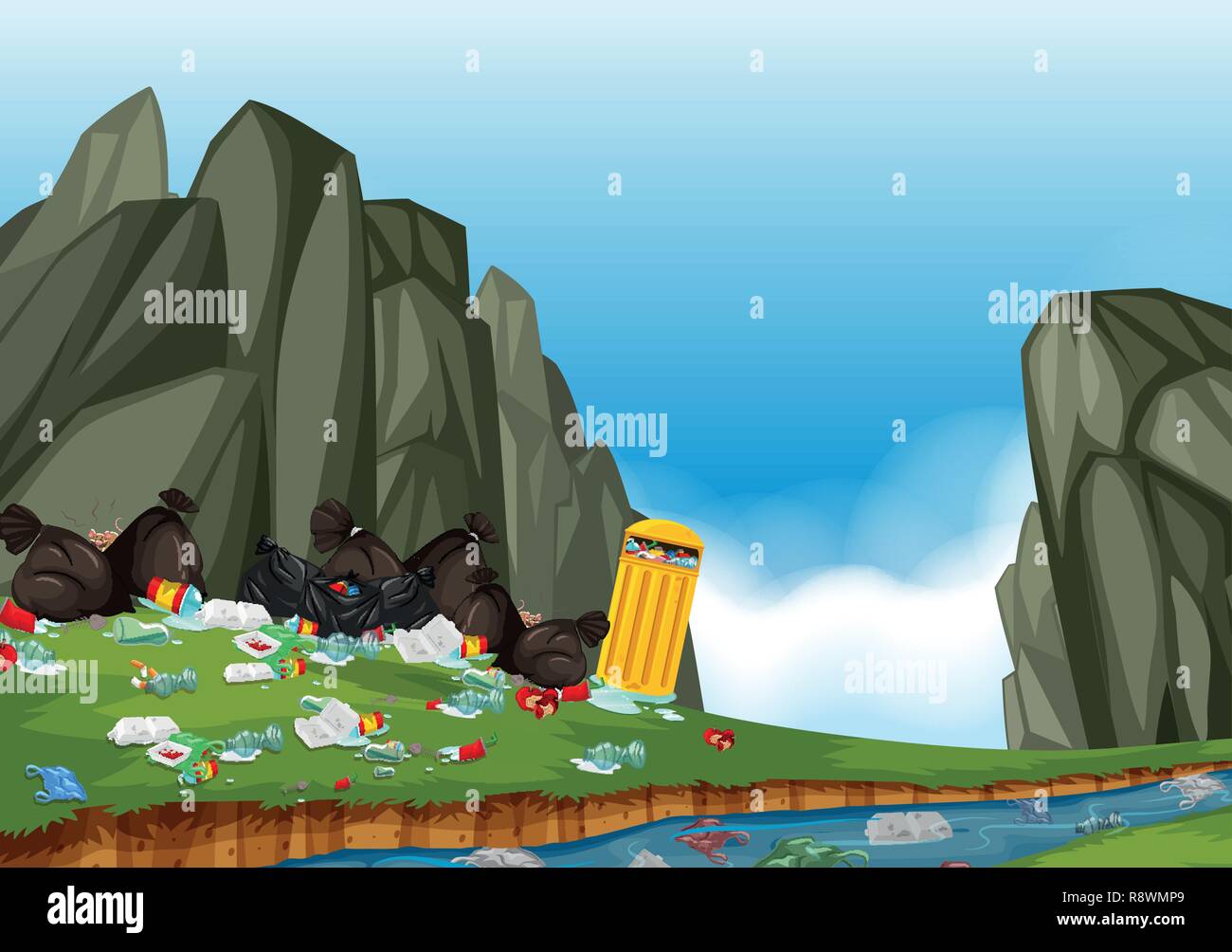 A litter in nature illustration Stock Vector Image & Art - Alamy