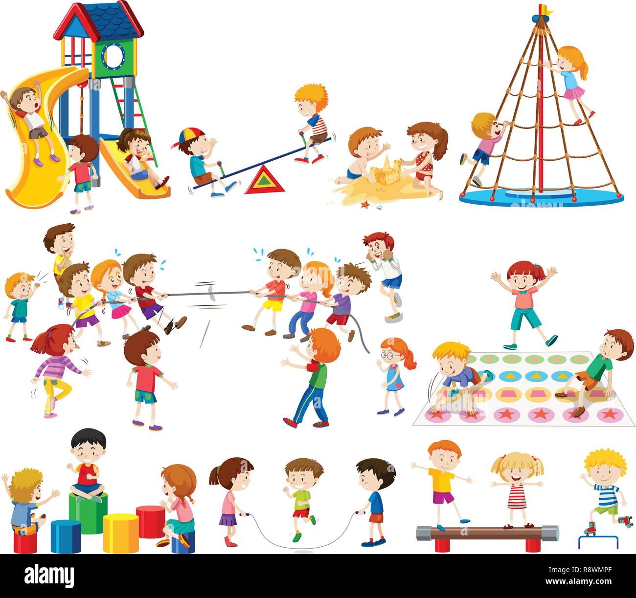 Set of Children at playground illustration Stock Vector Image & Art - Alamy