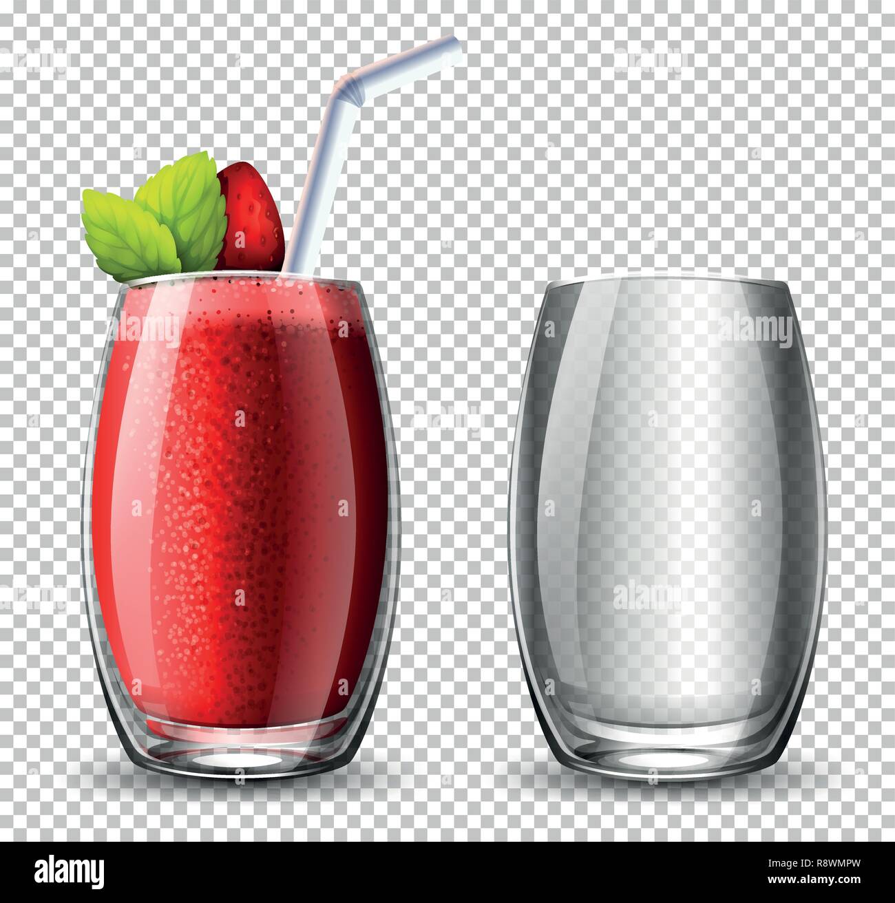 A strawberry cocktail on c background illustration Stock Vector Image ...
