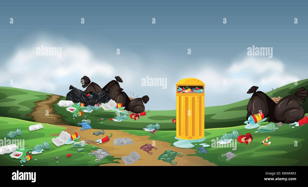 A pollution in the nature illustration Stock Vector Image & Art - Alamy