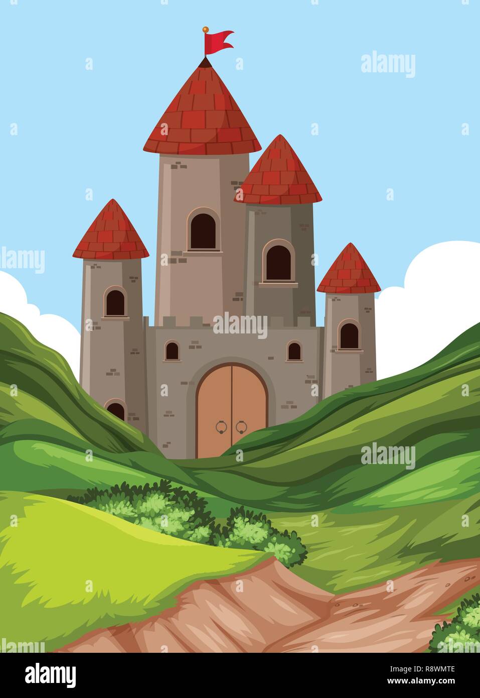 A castle in the nature illustration Stock Vector Image & Art - Alamy