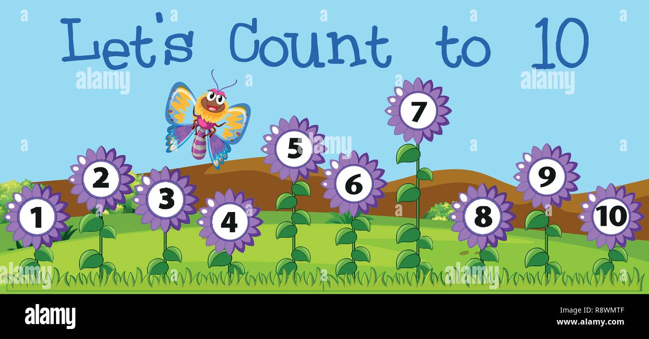 Let's count to 10 scene illustration Stock Vector Image & Art - Alamy