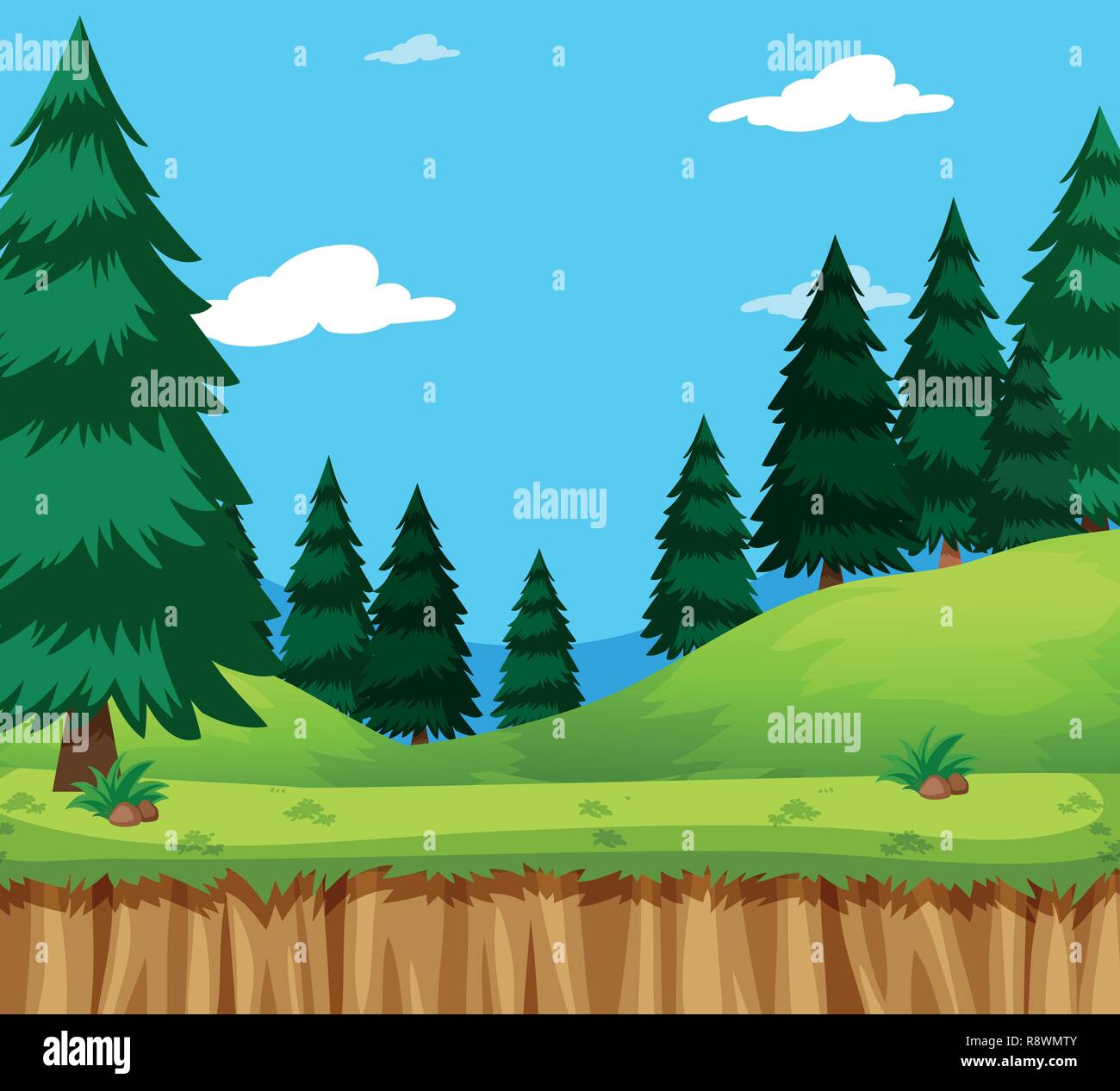 A flat nature landscape illustration Stock Vector Image & Art - Alamy