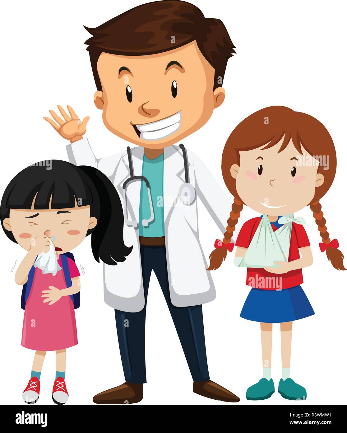 Doctor and patient character illustration Stock Vector Image & Art - Alamy