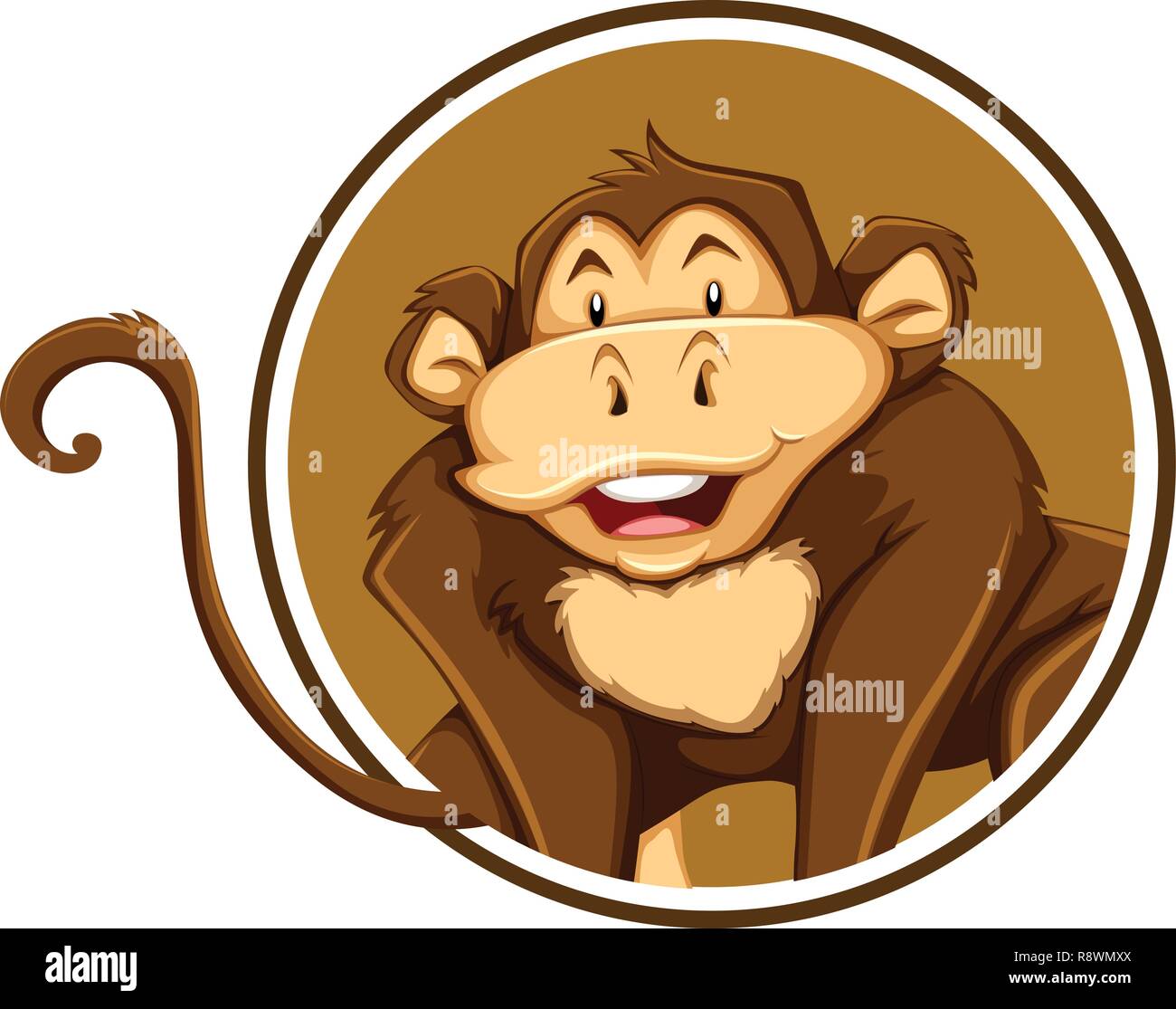 A monkey sticker template illustration Stock Vector Image & Art - Alamy