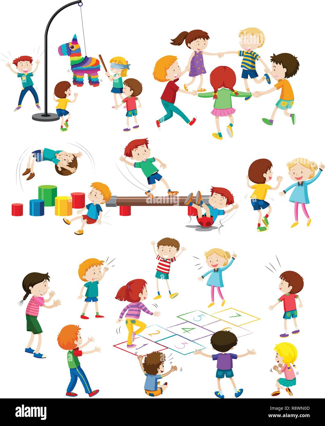 Set of children playing illustration Stock Vector Image & Art - Alamy