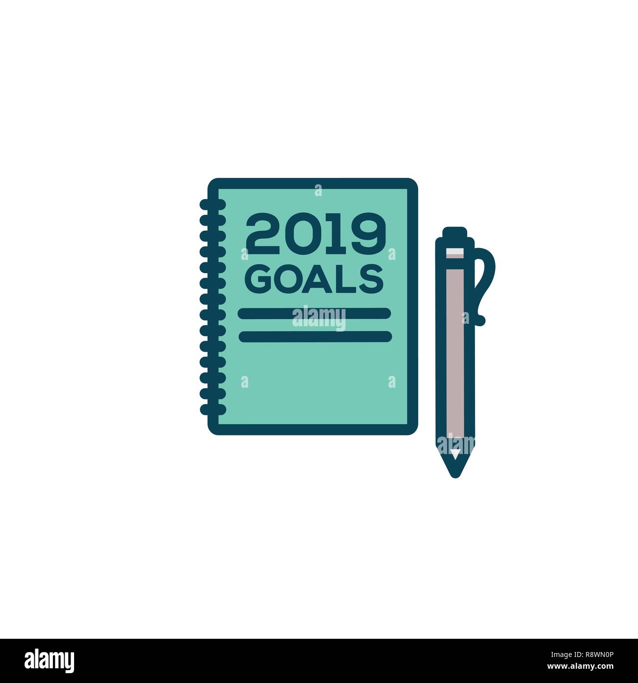 2019 Goals Vector graphic with year 2019 and artistically styled images ...