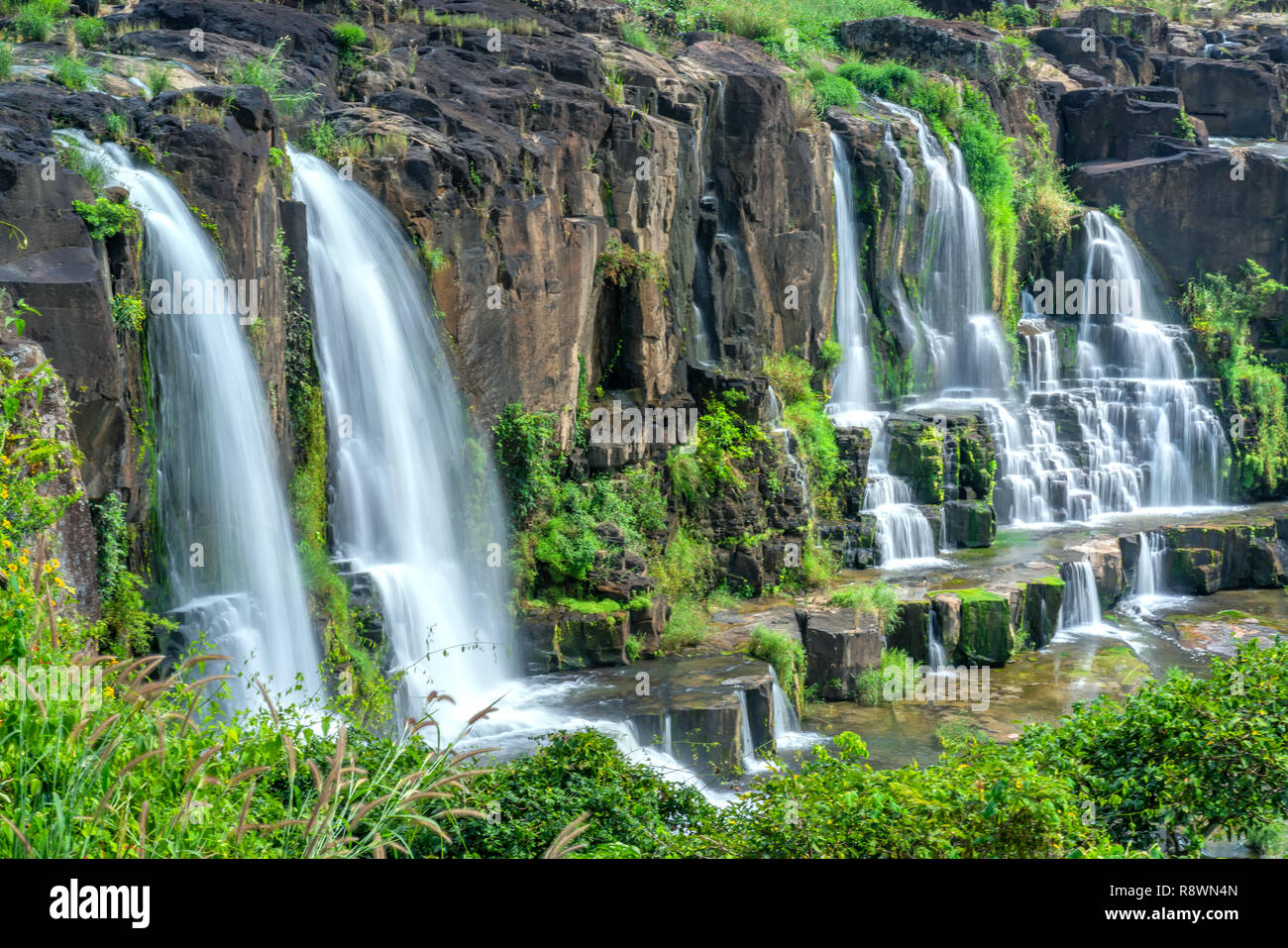 Mystical waterfall in the Da Lat plateau, Vietnam. This is known as the ...