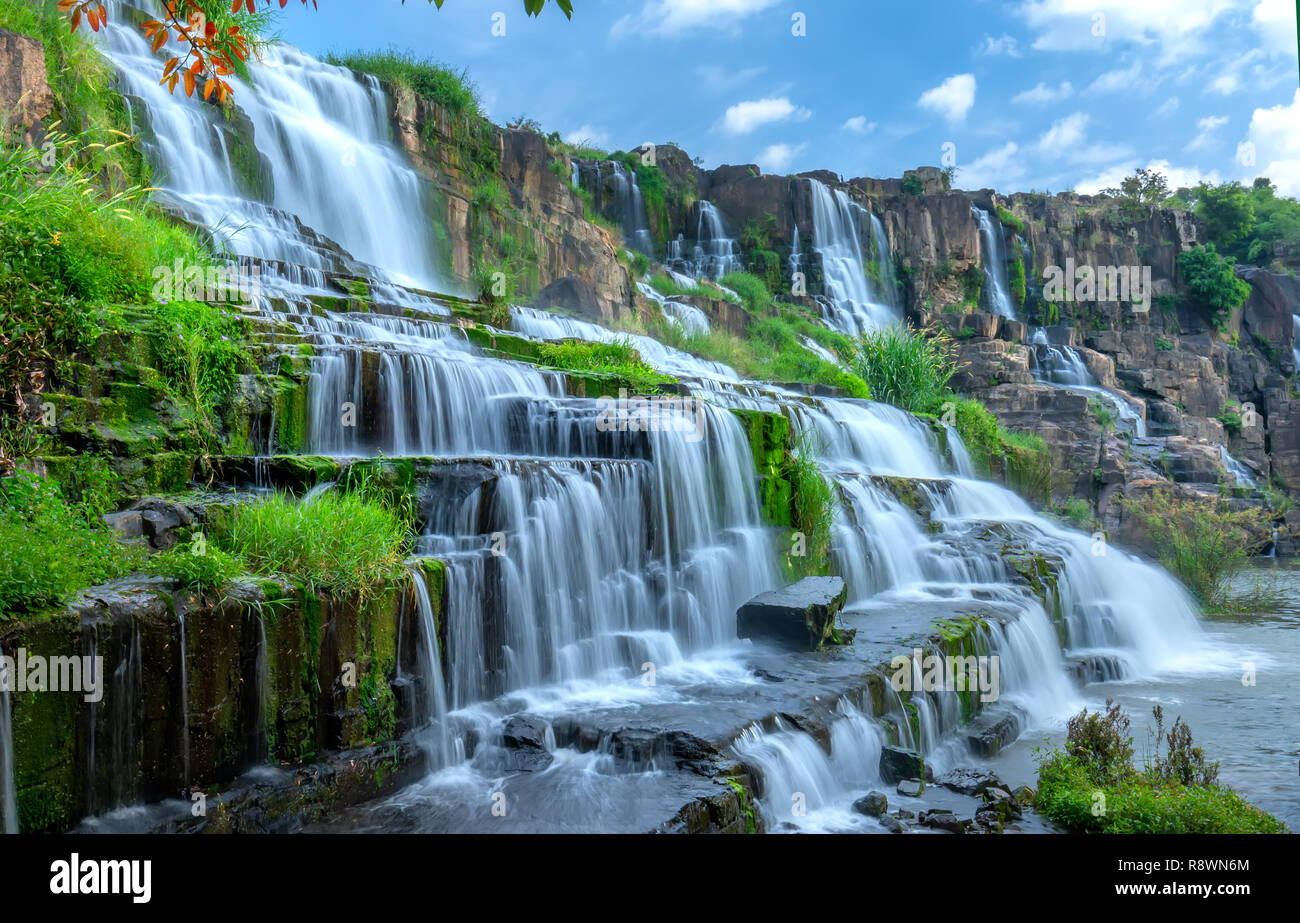 Mystical waterfall in the Da Lat plateau, Vietnam. This is known as the ...