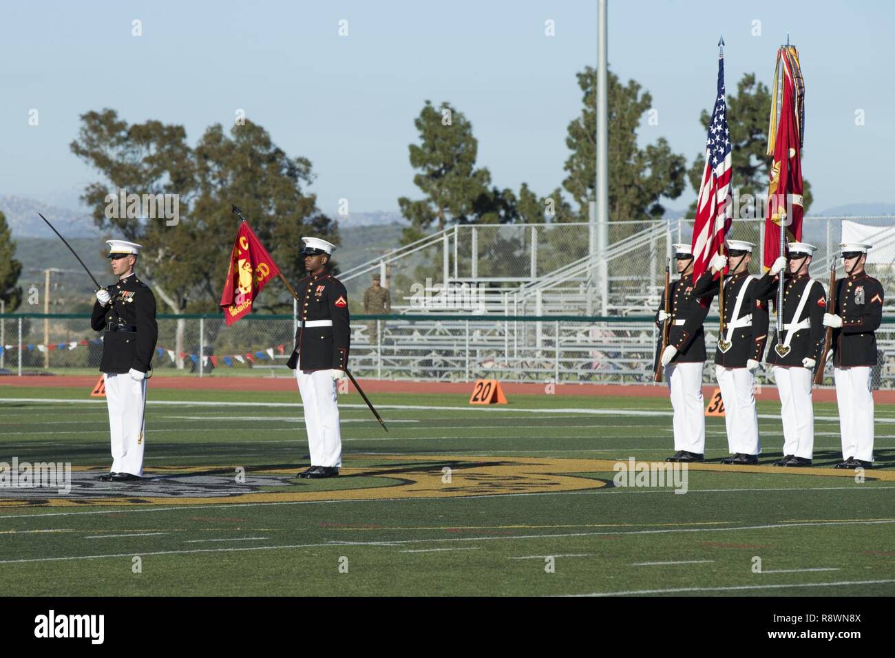U.S. Marines with the Official Color Guard of the Marine Corps, Battle ...