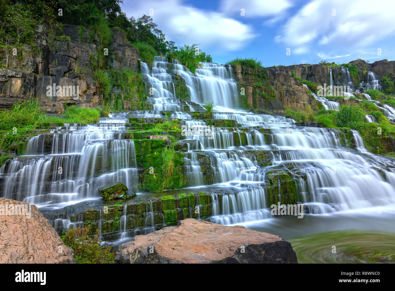 Mystical waterfall in the Da Lat plateau, Vietnam. This is known as the ...