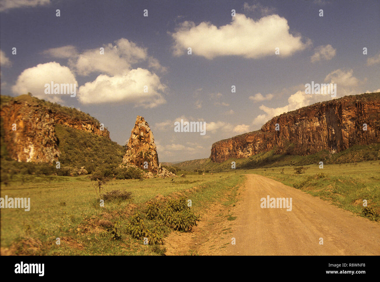 Hell's Gate National Park with the "tower" in the distance, Lake ...