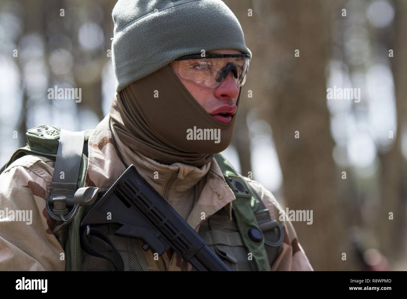 Acting as the enemy force, Pfc. Lucas Palmer, Army Reserve Soldier ...