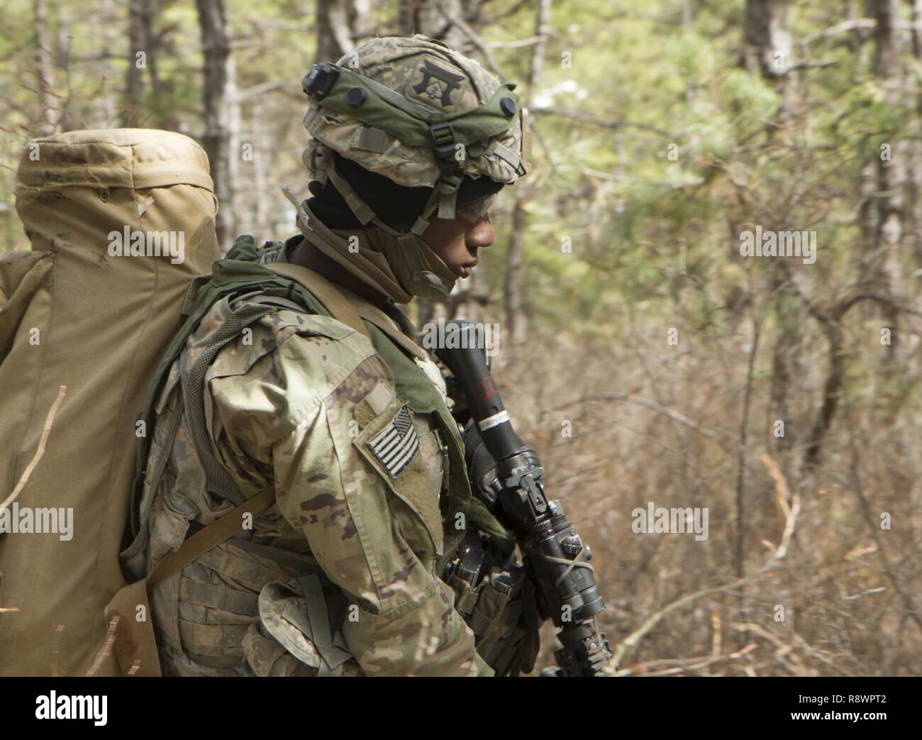 A Soldier assigned to 101st Airborne Division (Air Assault) patrols ...