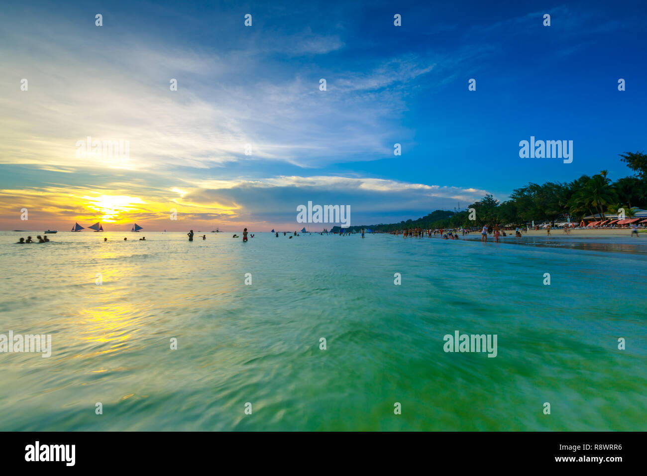 Beautiful sky during a sunset in Boracay Beach, Philippines Stock Photo ...