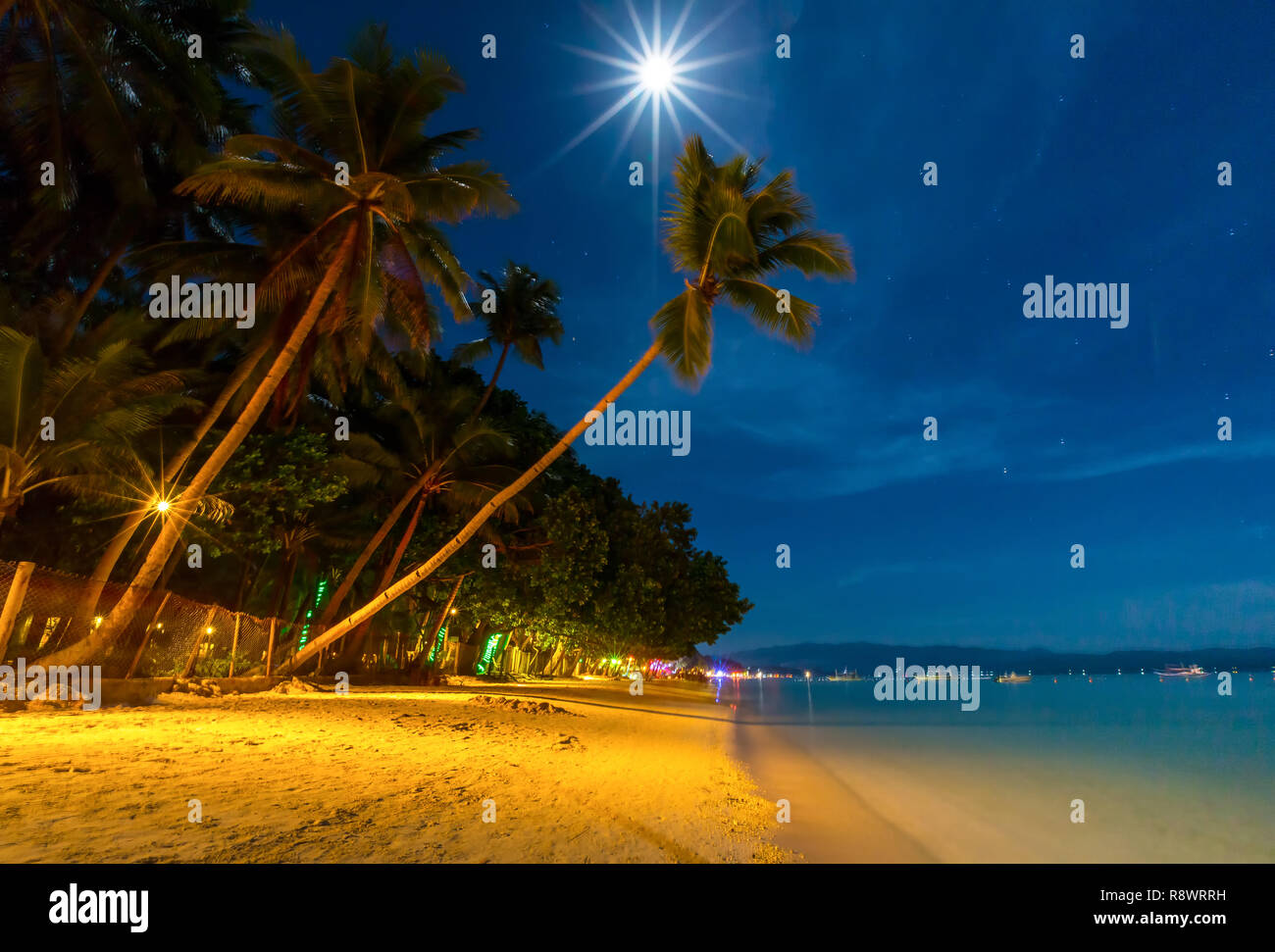 Beautiful sky during a sunset in Boracay Beach, Philippines Stock Photo ...