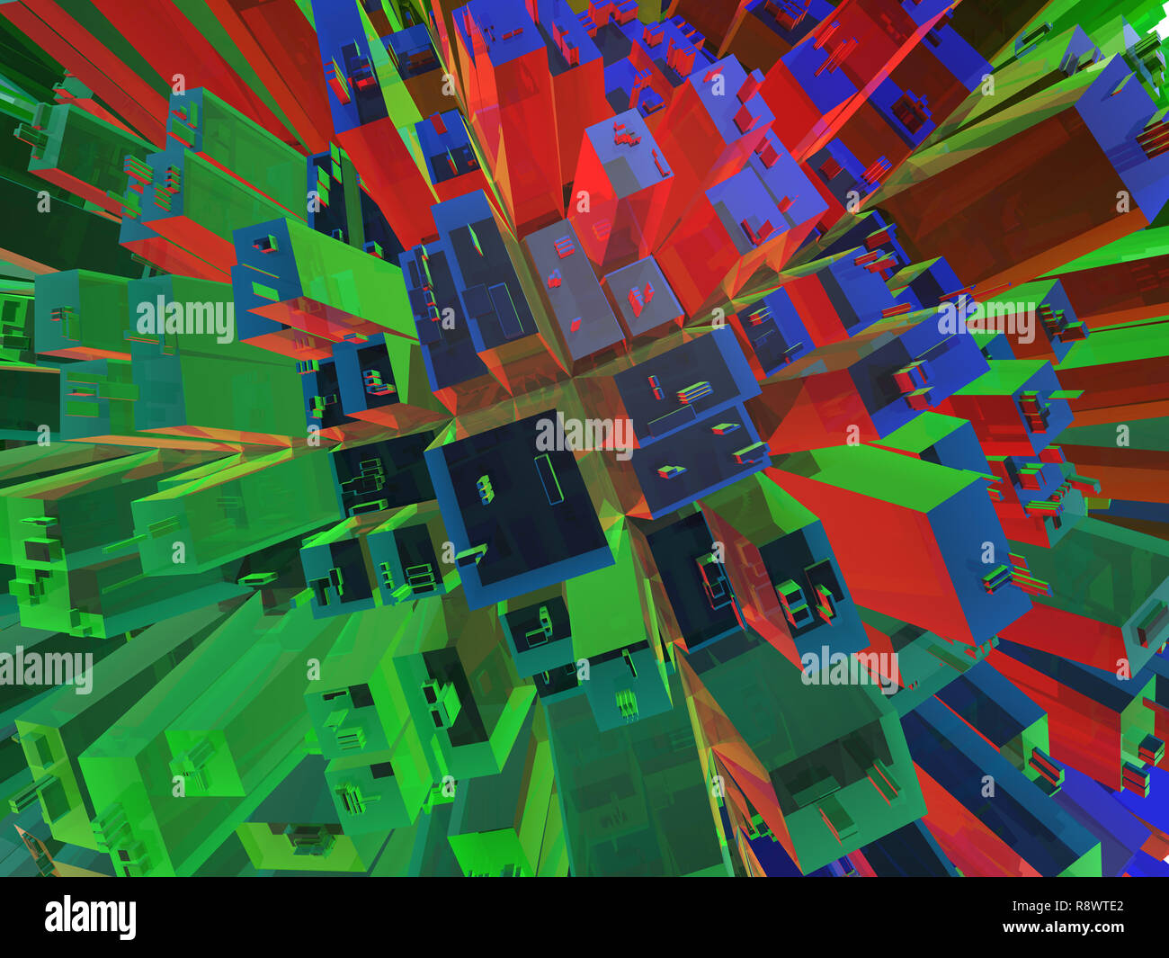 Background - abstract city with high glass buildings Stock Photo - Alamy