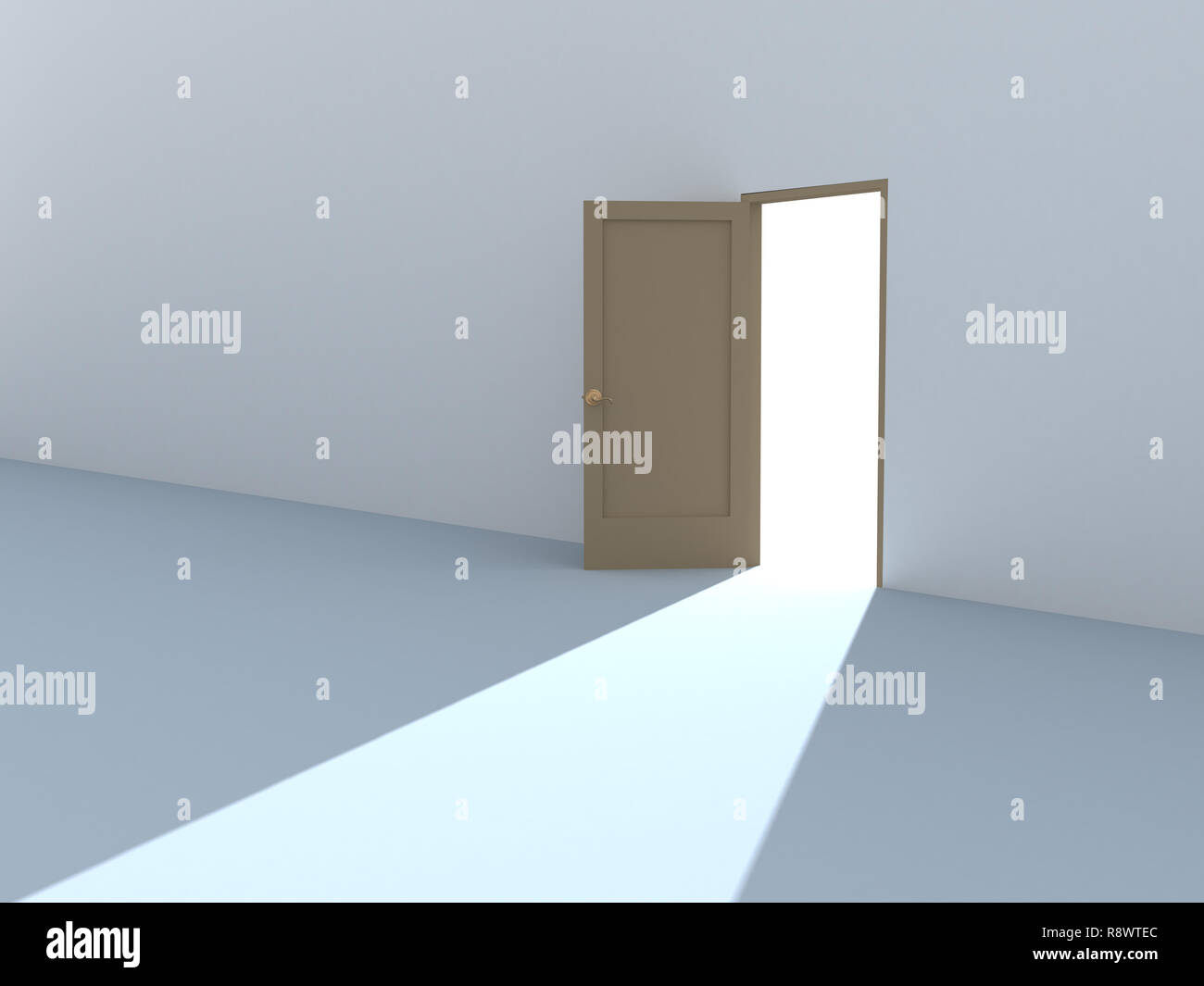 Conceptual image - bright light from an open door Stock Photo - Alamy