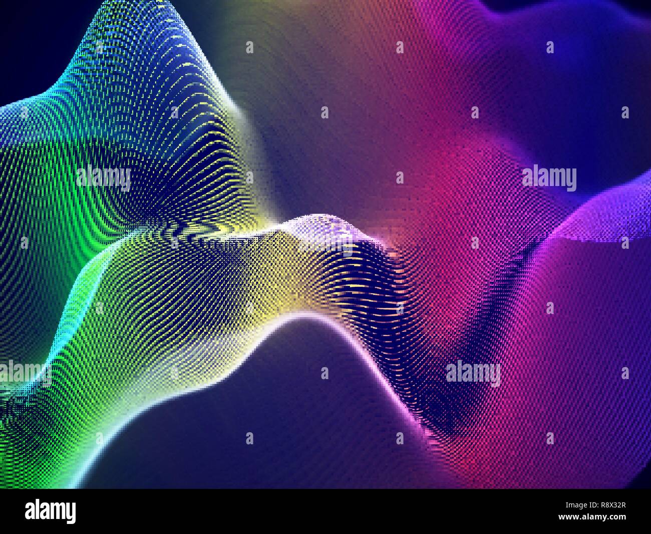 3D Sound waves, visual audio equalizer. Big data abstract visualization ...