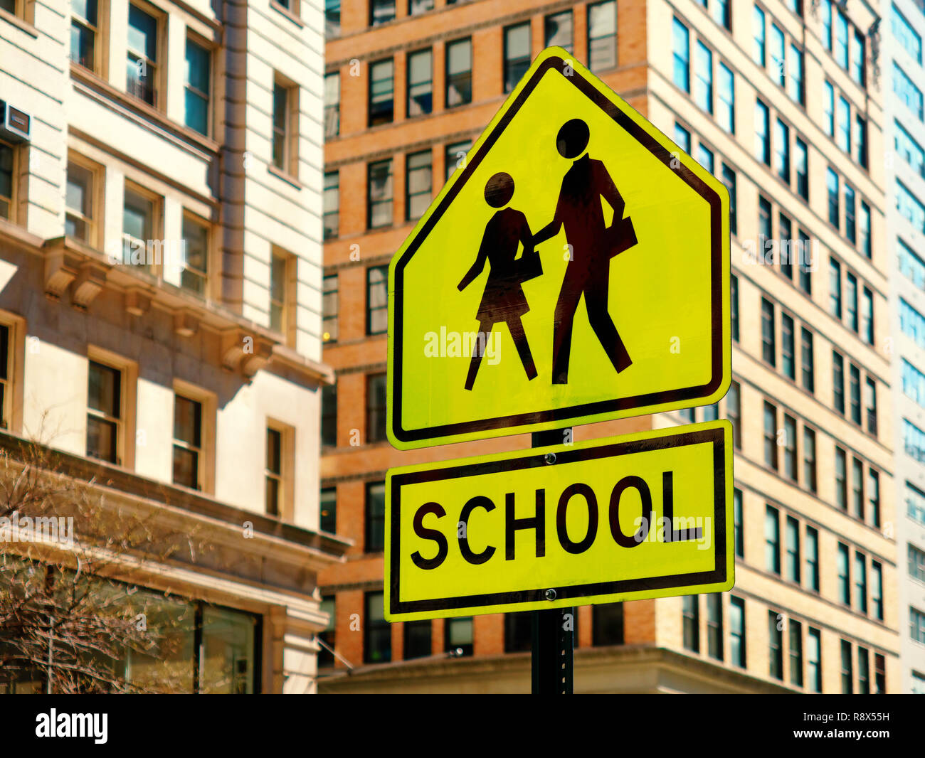 School crossing sign usa hi-res stock photography and images - Alamy