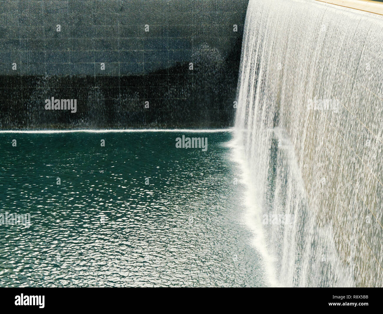Closeup waterfall in new york city manhattan ground zero memorial Stock ...