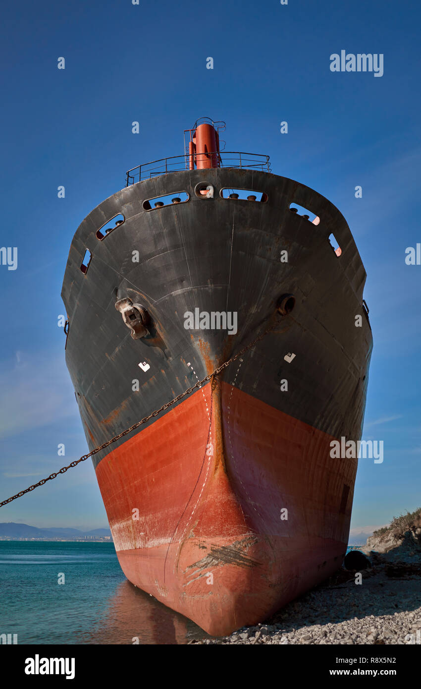 cargo ship stranded Stock Photo - Alamy