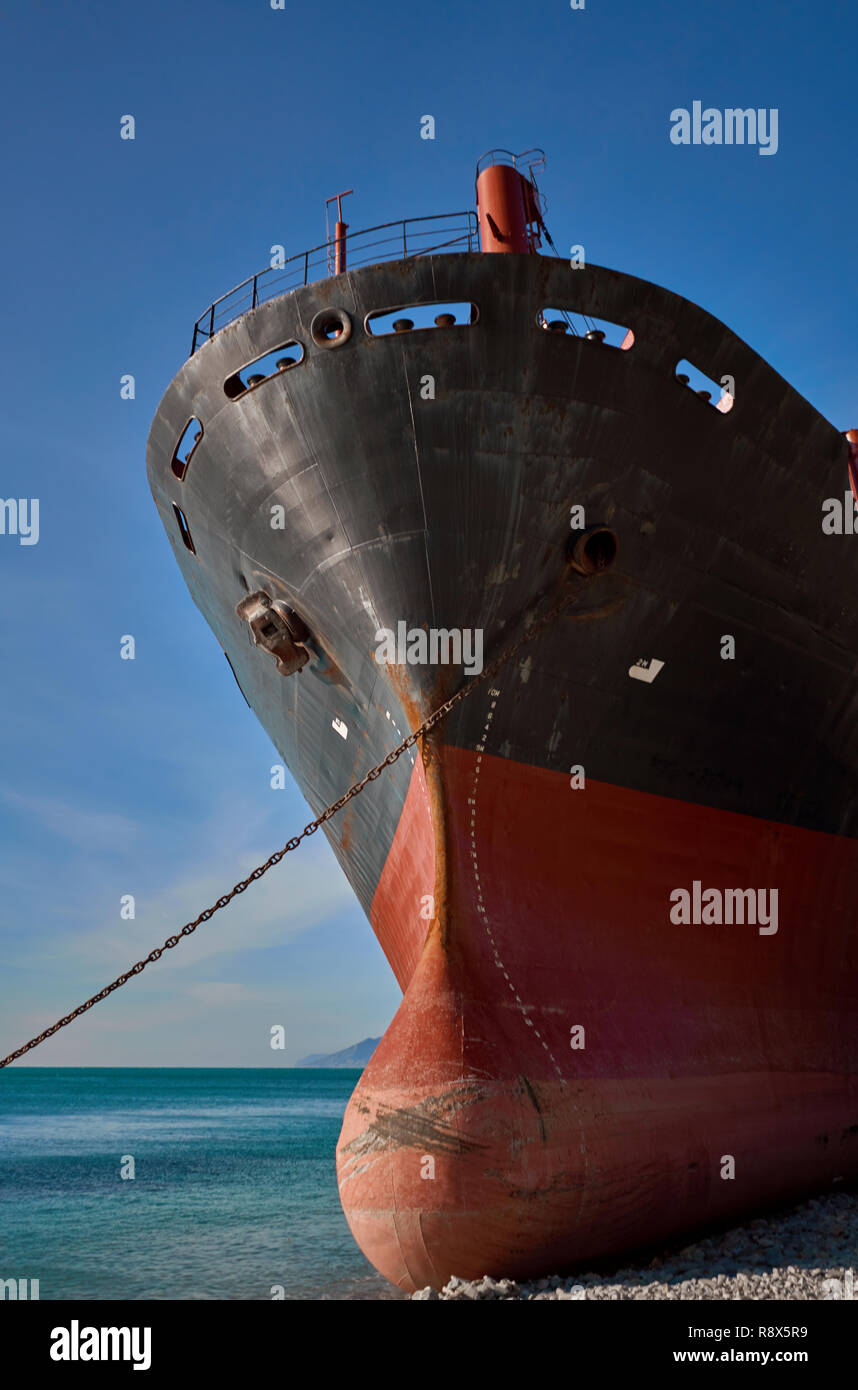 cargo ship stranded Stock Photo - Alamy