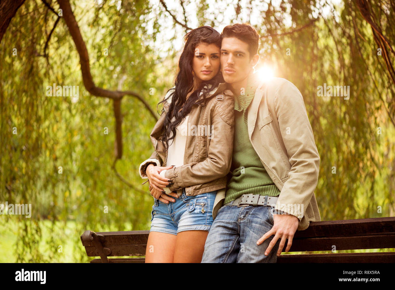 Leaning on a bench hi-res stock photography and images - Alamy