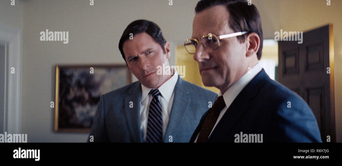 VICE, from left: Christian Bale as Dick Cheney, Steve Carell as Donald ...