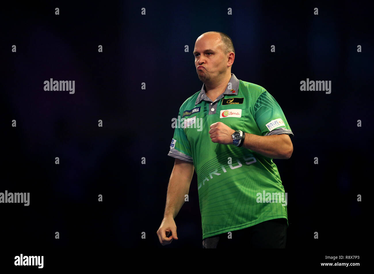 Darius Labanauskas reacting during during day five of the William Hill ...