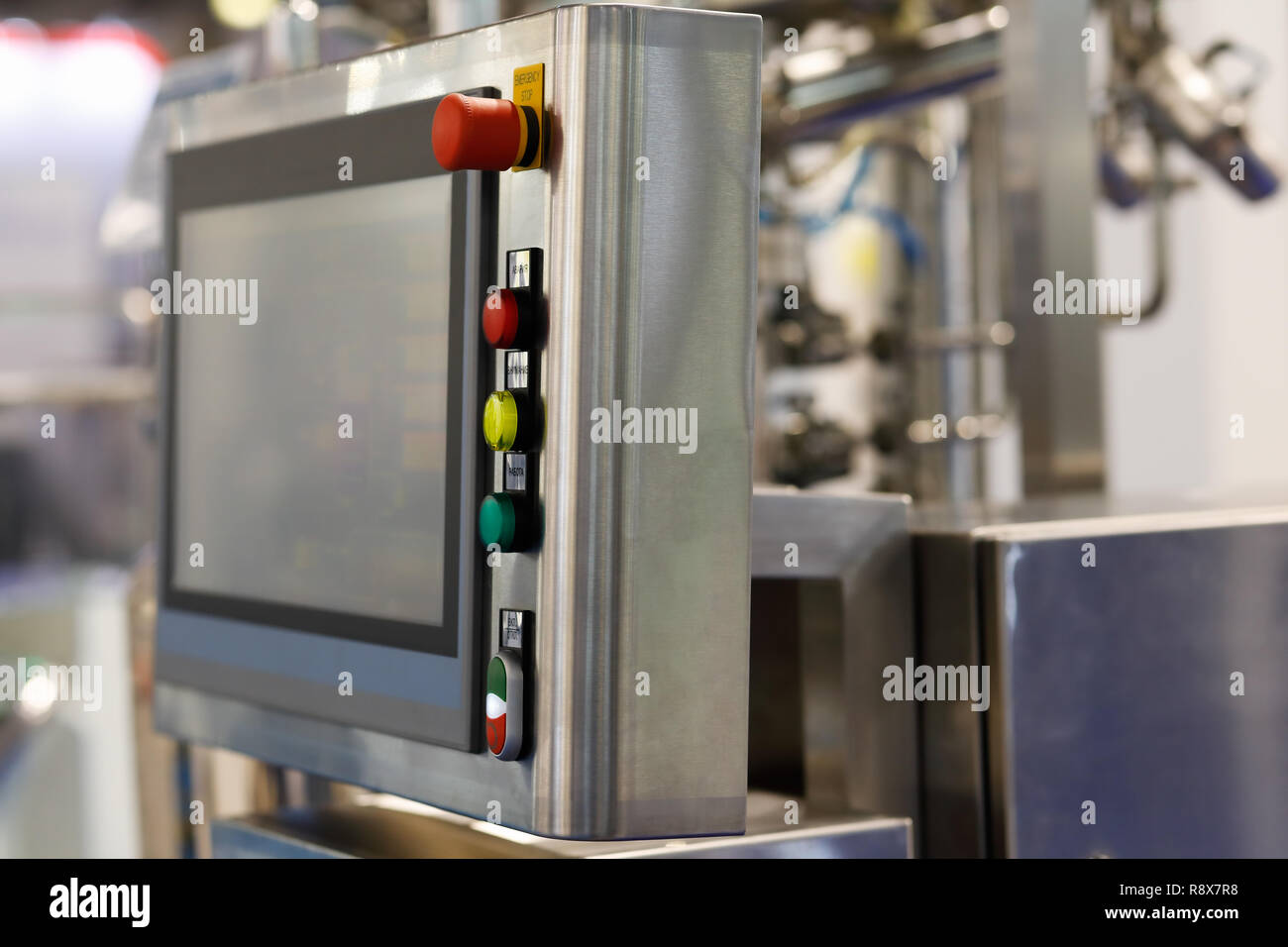 Modern industrial control panel with a touch screen Stock Photo - Alamy