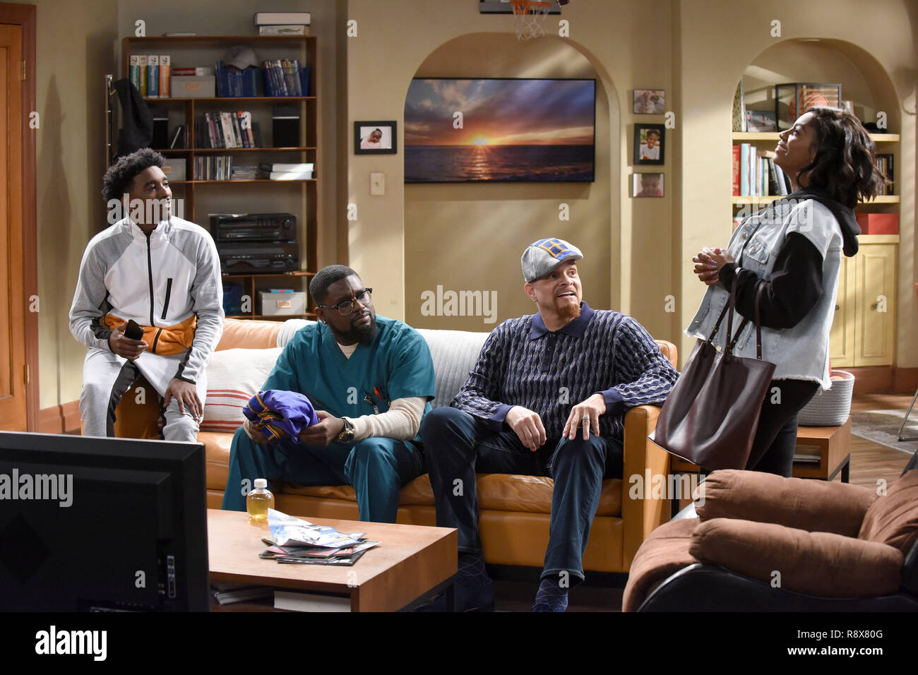 REL, from left: Jordan L. Jones, Lil Rel Howery, Sinbad, Jessica 'Jess ...