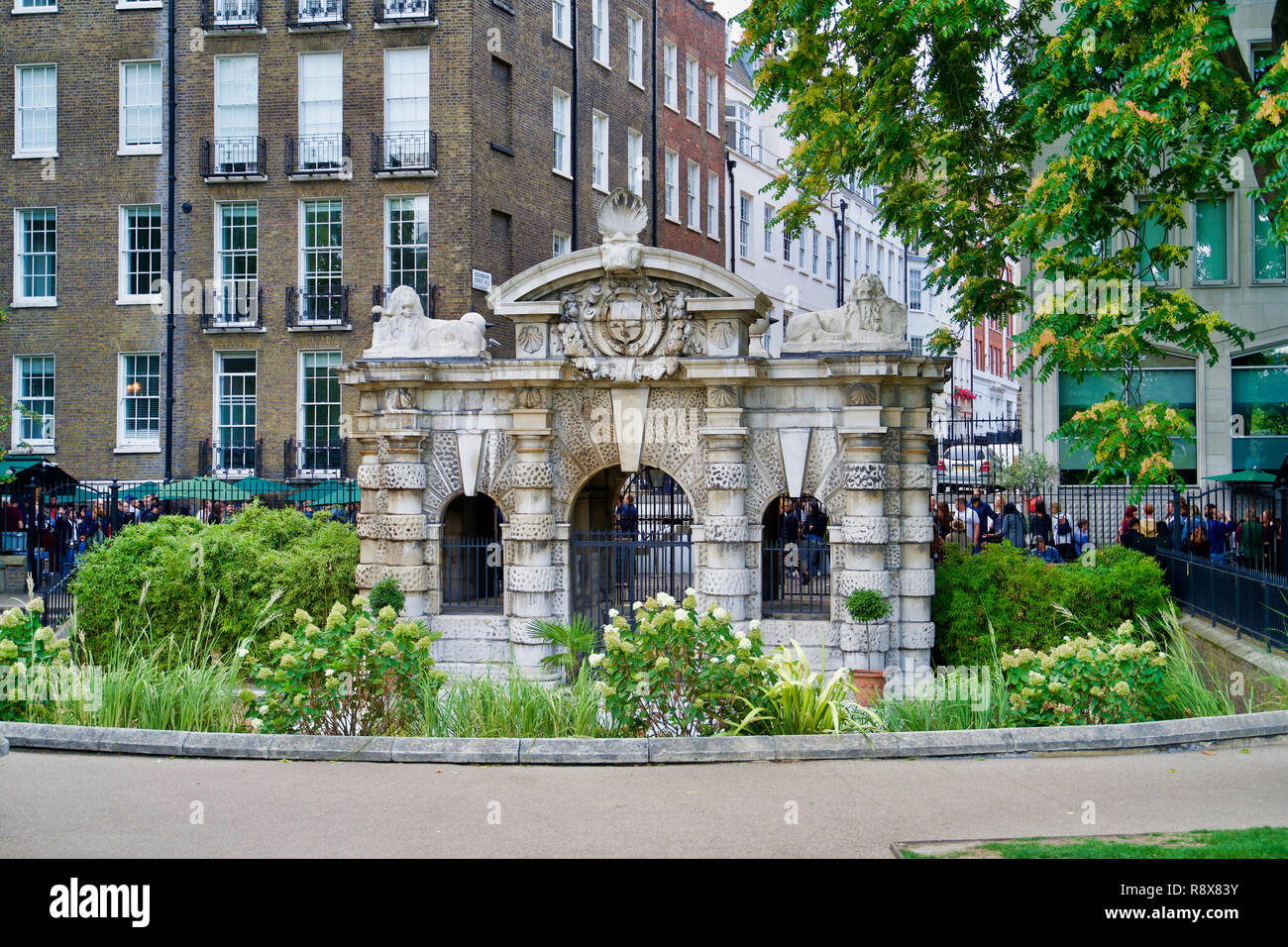 LONDON, UK - SEPTEMBER 8, 2018: Embankment Gardens, a historic landmark ...