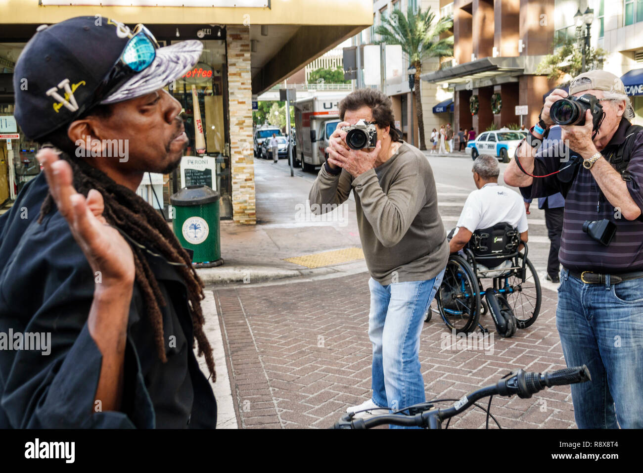 Miami Florida,downtown,Black Blacks African Africans ethnic minority ...