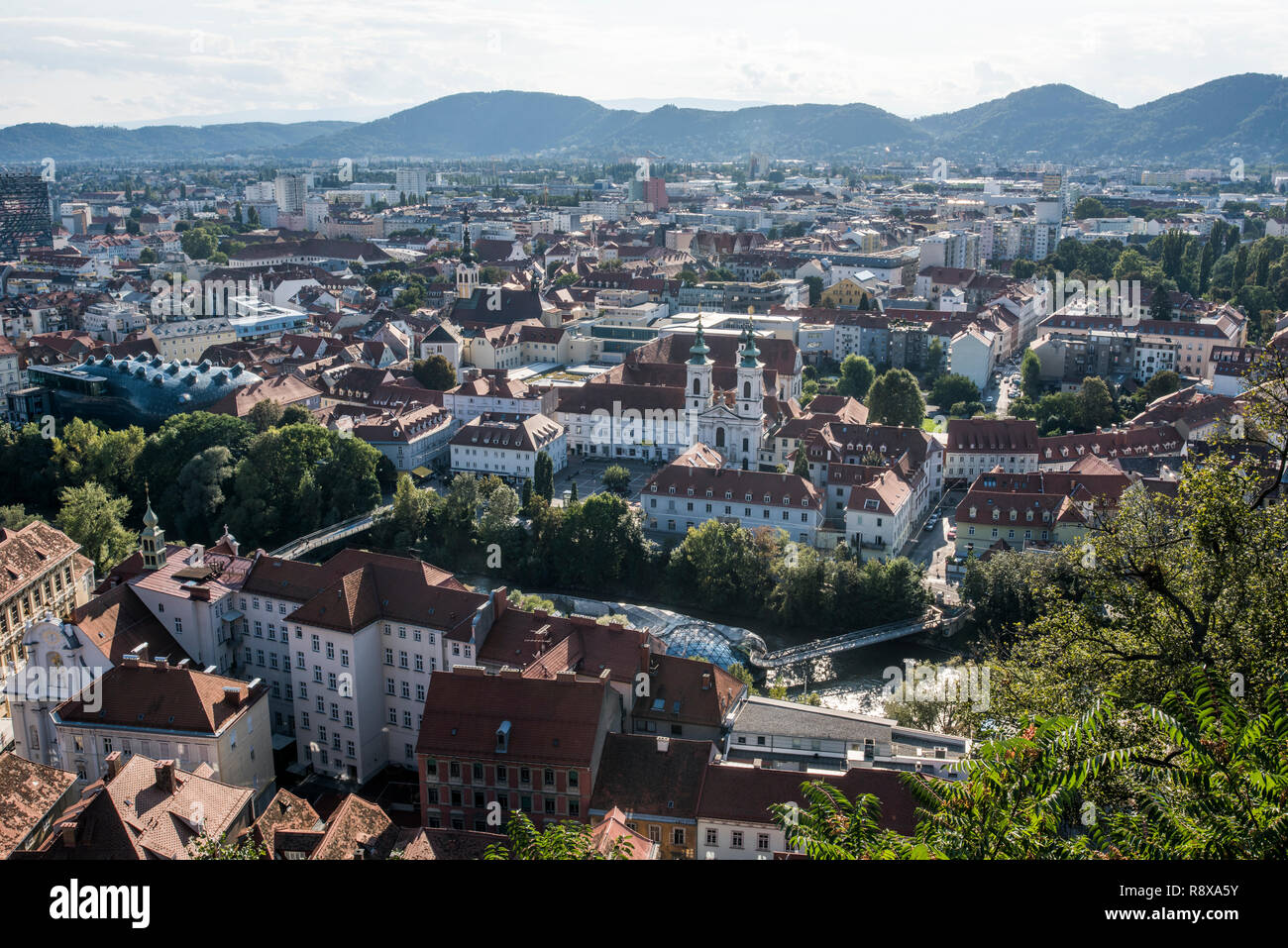 Austria.Graz. Church Mariahilf and square in center city Stock Photo ...