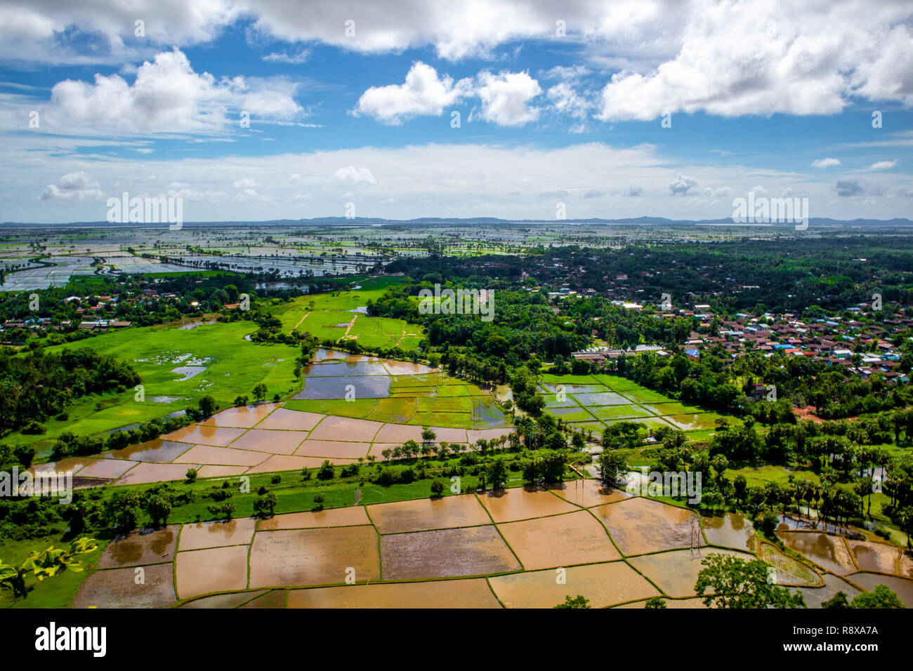Stunning view on endless rice fields in Mawlamyine, Myanmar Stock Photo ...
