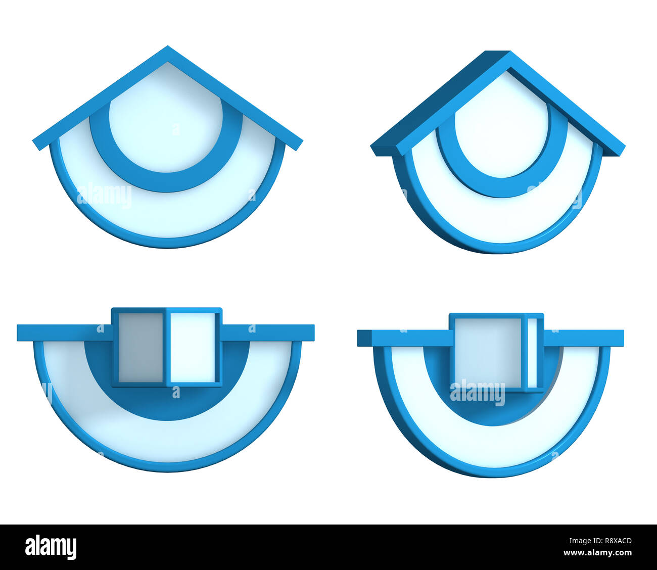 The street address stylized 3d retro - tablets . Objects over white ...