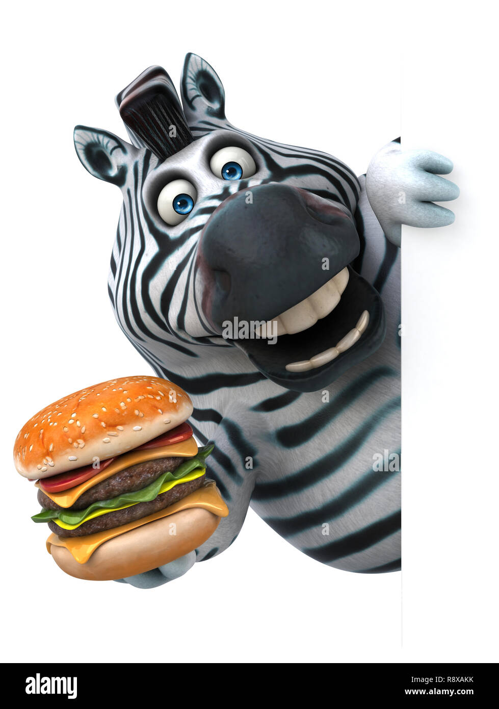 Fun zebra - 3D Illustration Stock Photo - Alamy