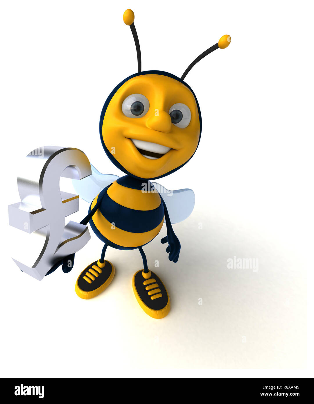 Fun bee - 3D Illustration Stock Photo - Alamy