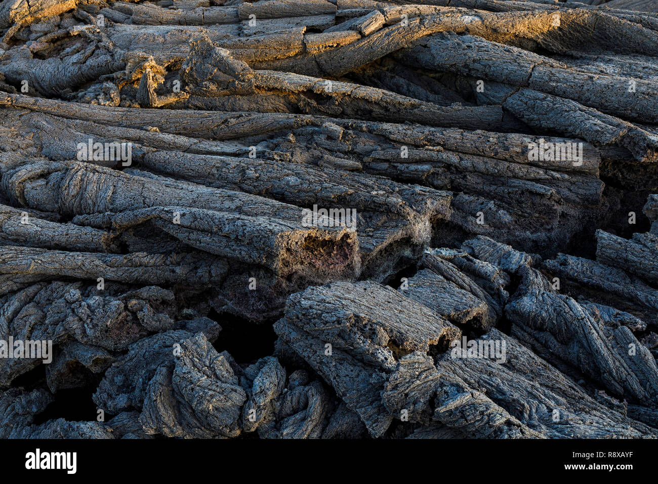 Solified lava from Erta Ale volcano in Danakil Depression desert in ...