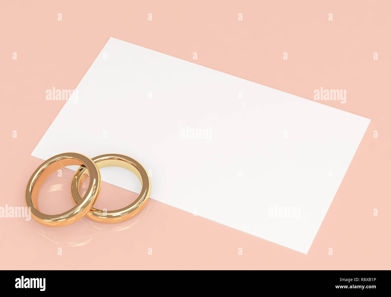 Background with wedding rings and a card Stock Photo - Alamy